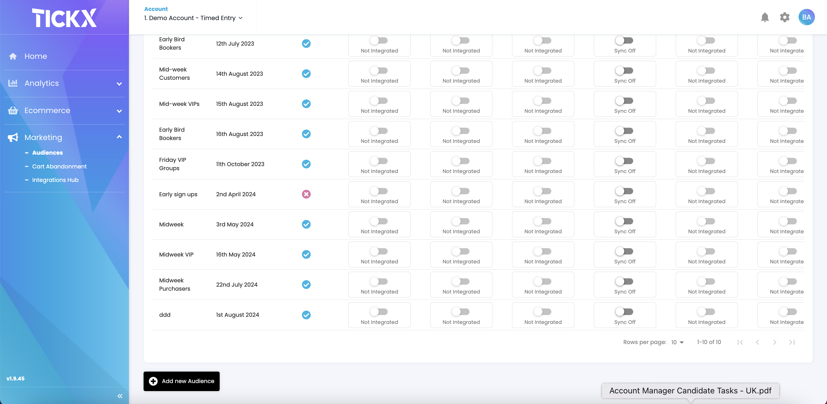 Using the TickX Audience Builder – TickX