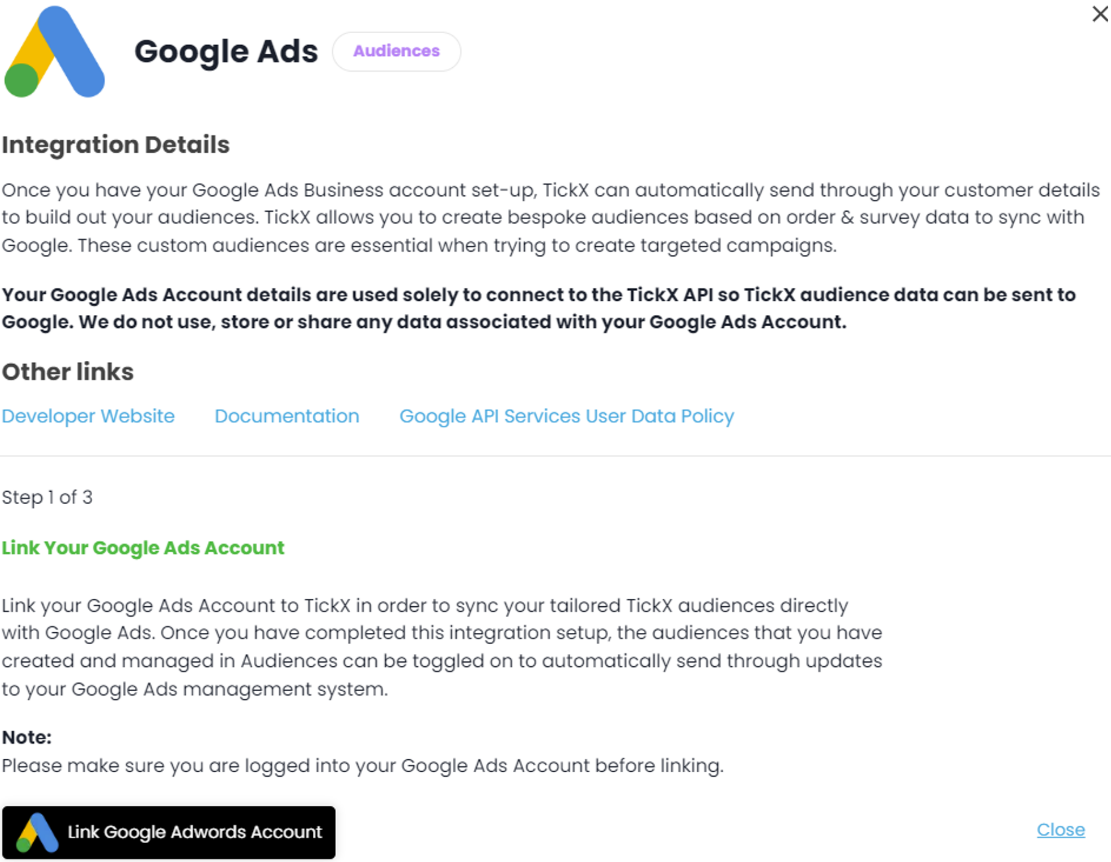 Google Ads Audiences – TickX