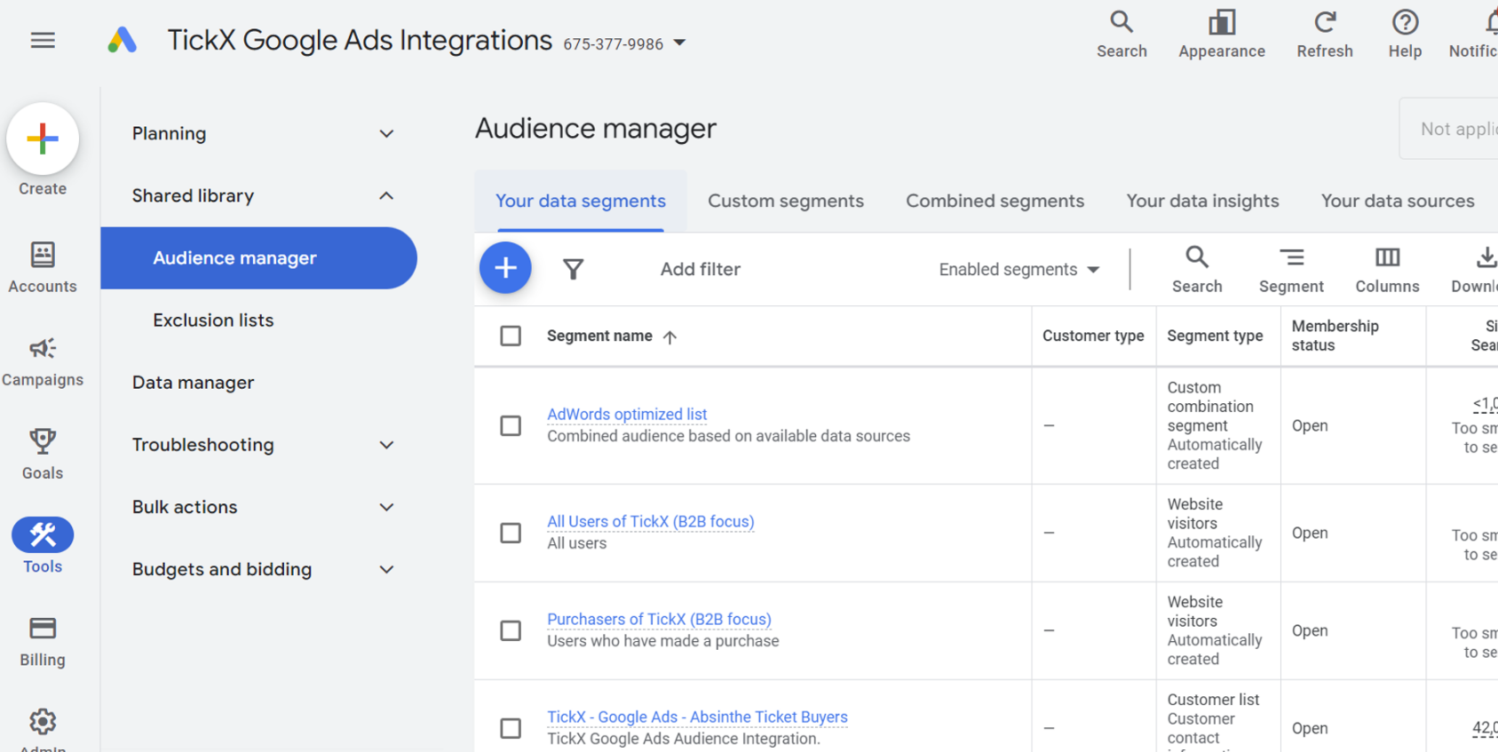 Google Ads Audiences – TickX