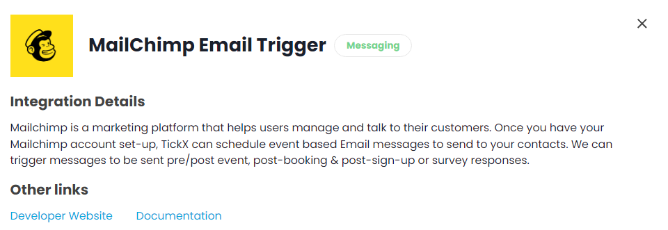 MailChimp Email Trigger – TickX